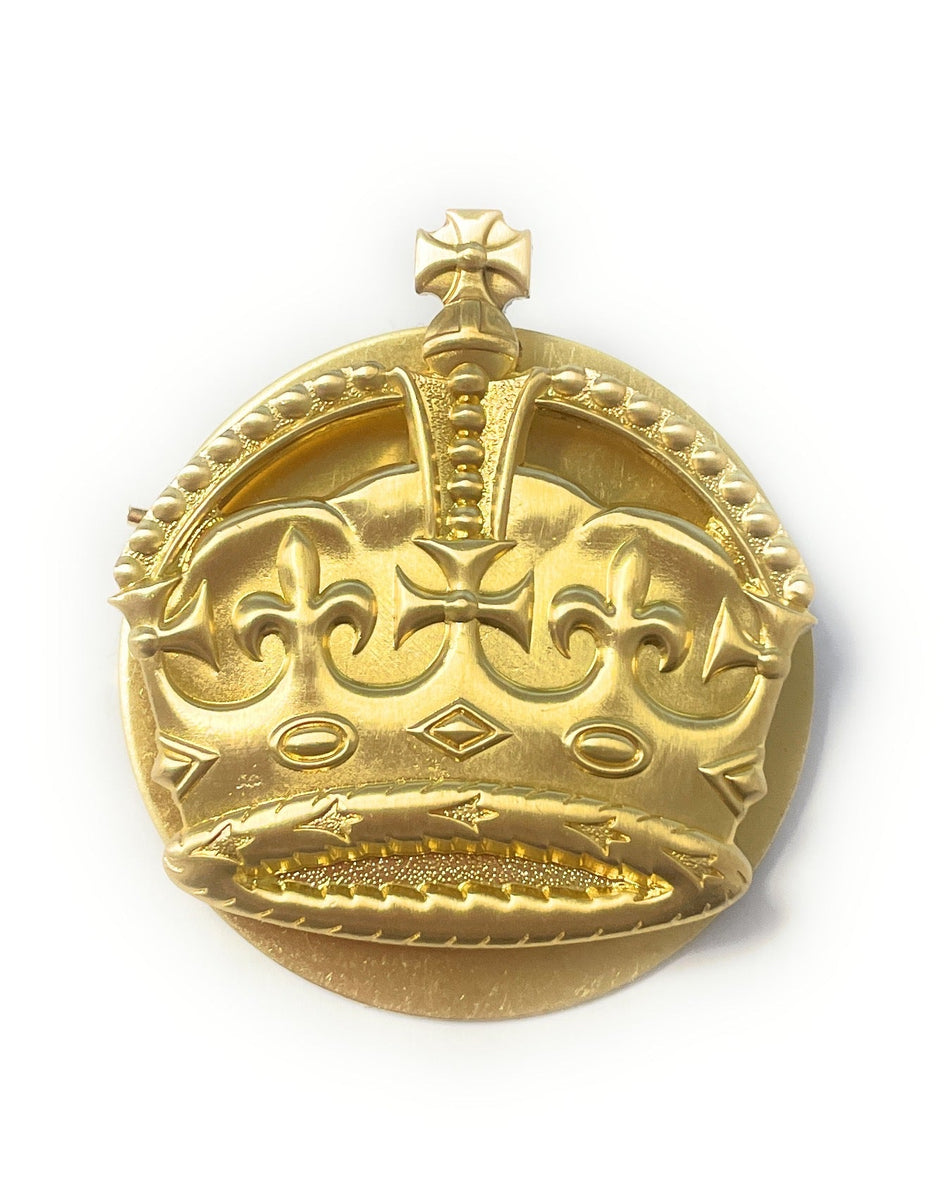 Metal Crown WO2 (CSM) - Brass w. Back Plate - Shank Fitting - Tudor Cr ...